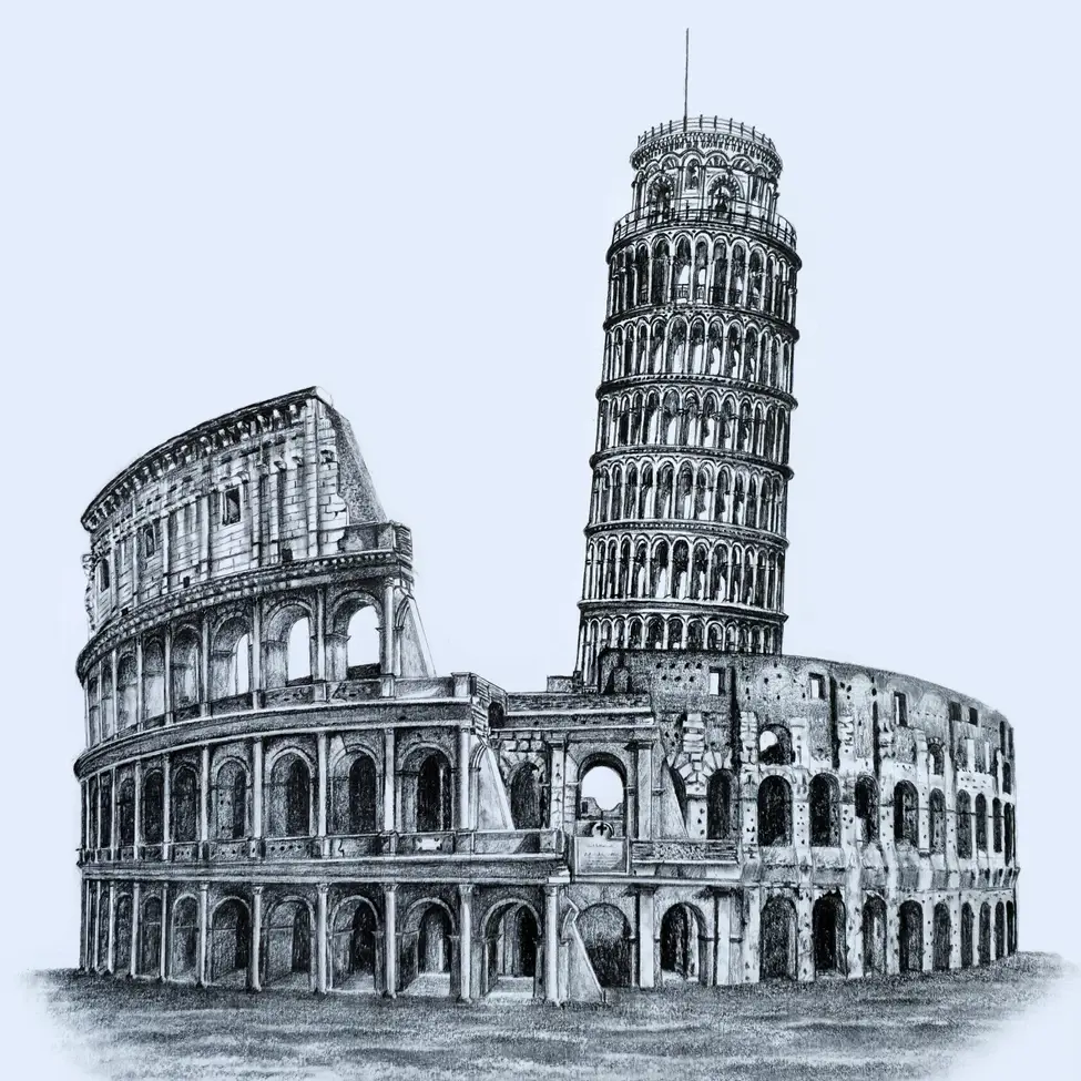 Colosseum & Pisa – NFT Calendar